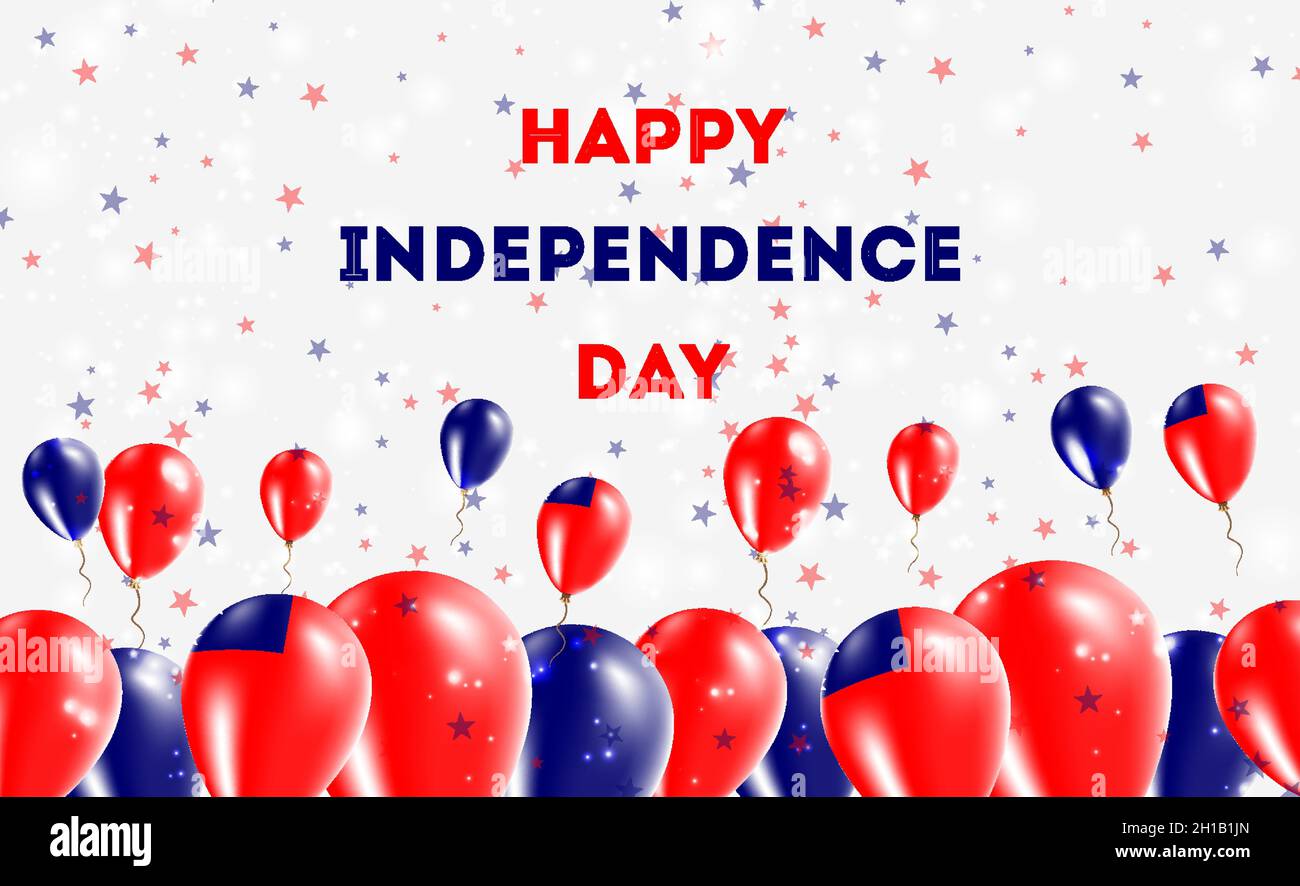 Samoa Independence Day Patriotic Design. Balloons in Samoan National ...