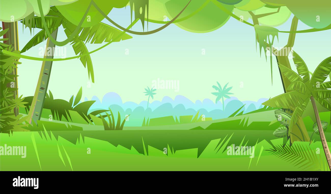 Tropical Jungle Background Cartoon