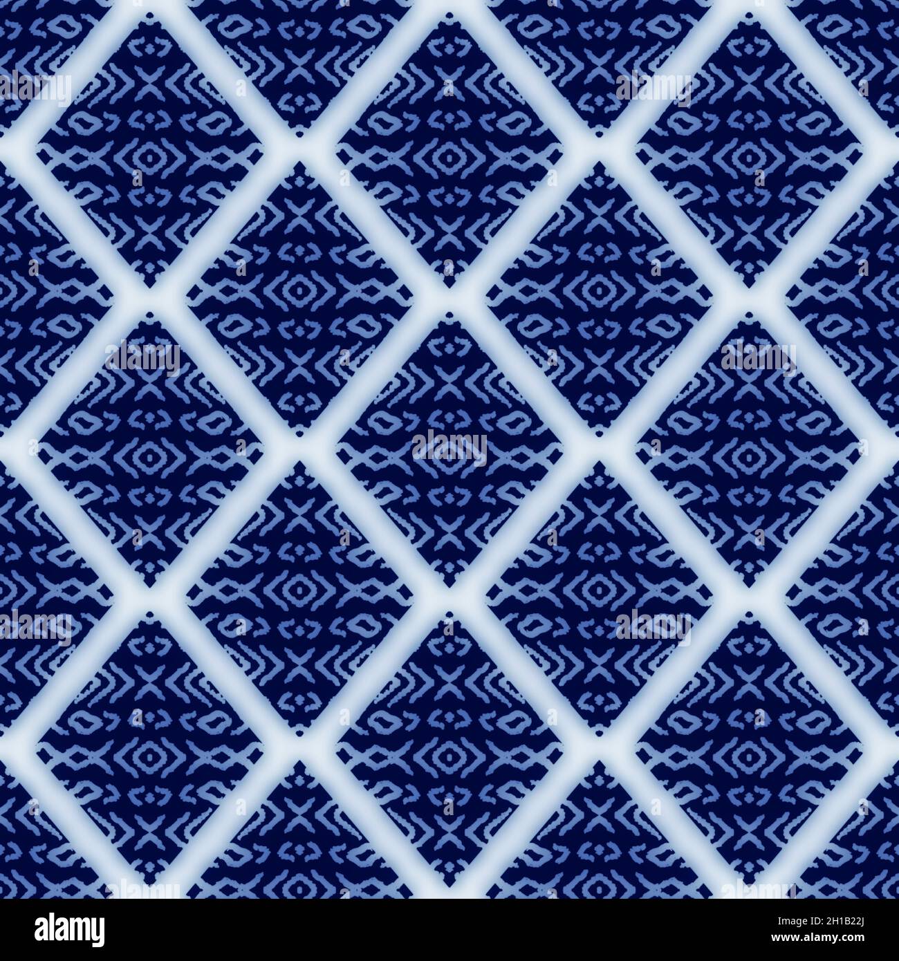 Seamless blue and white ceramic tile ornate damask pattern for surface ...