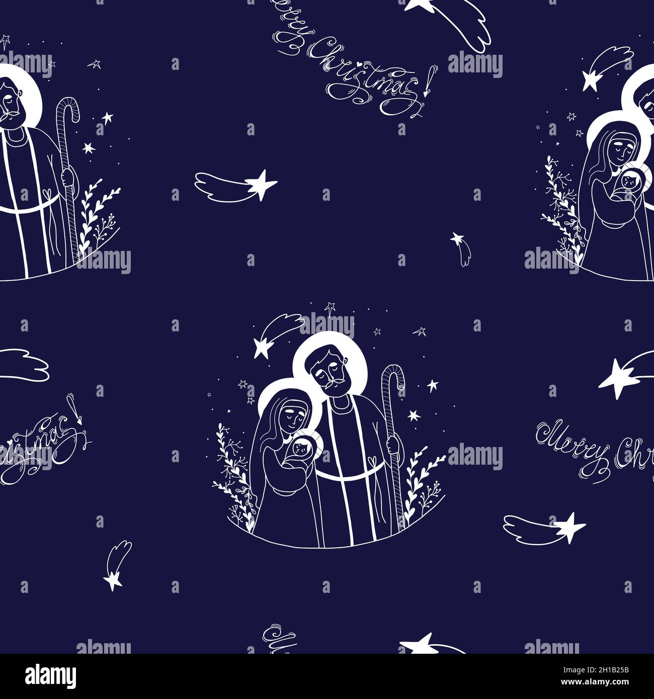 Seamless pattern Christmas Jesus Christ. Vector illustration of Holy ...