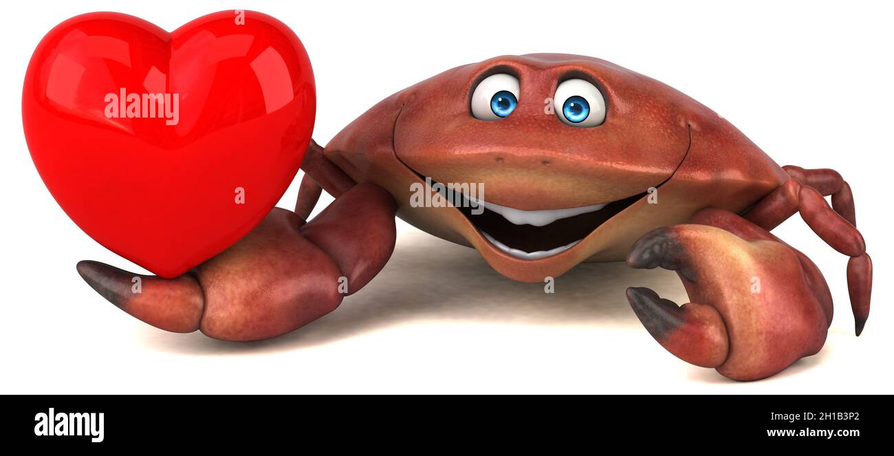 Fun crab - 3D Illustration Stock Photo - Alamy