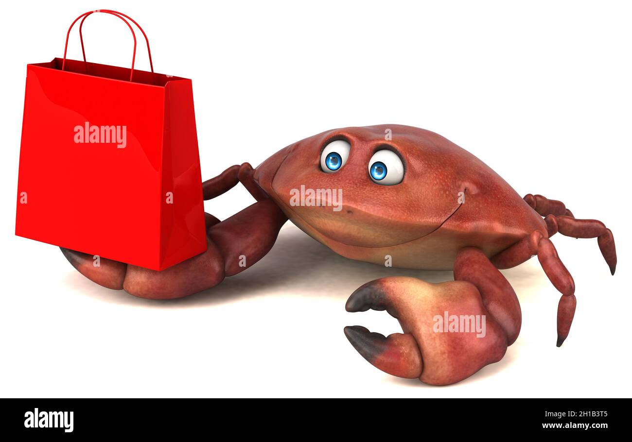 Fun crab - 3D Illustration Stock Photo - Alamy