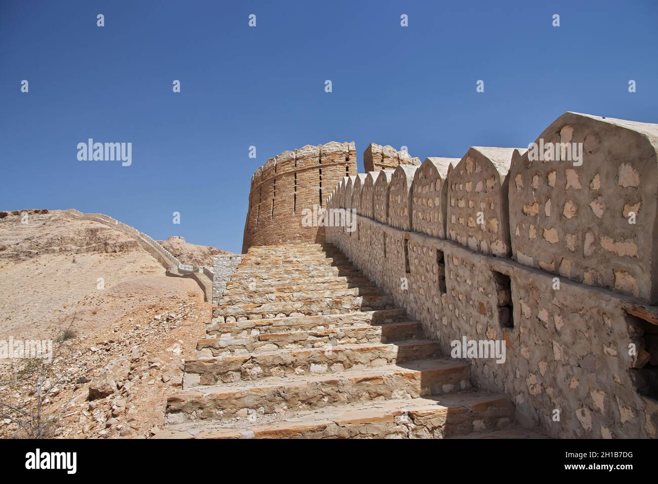 Ranikot Fort, Great Wall of Sindh, vinatge ruins in Pakistan Stock ...
