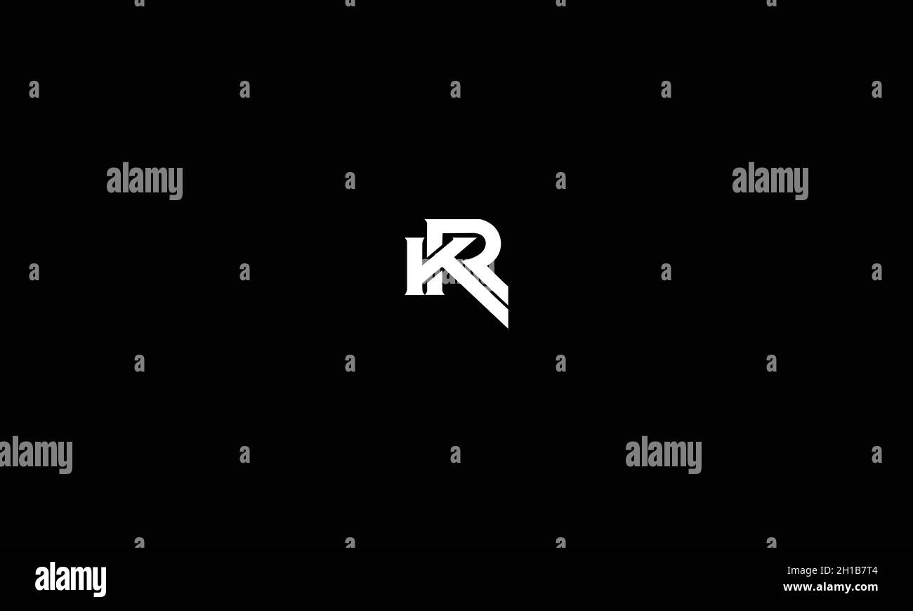 LETTERS RK LOGO DESIGN WITH NEGATIVE SPACE EFFECT FOR ILLUSTRATION USE ...
