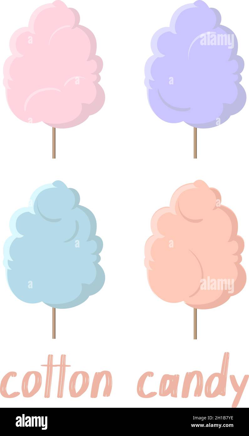Vector set a traditional cotton candy. An icons in a flat style ...