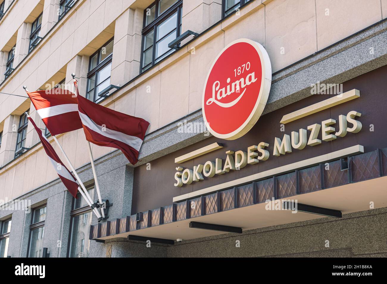 Laima Chocolate Museum in Riga, Latvia with vintage logo and latvian ...