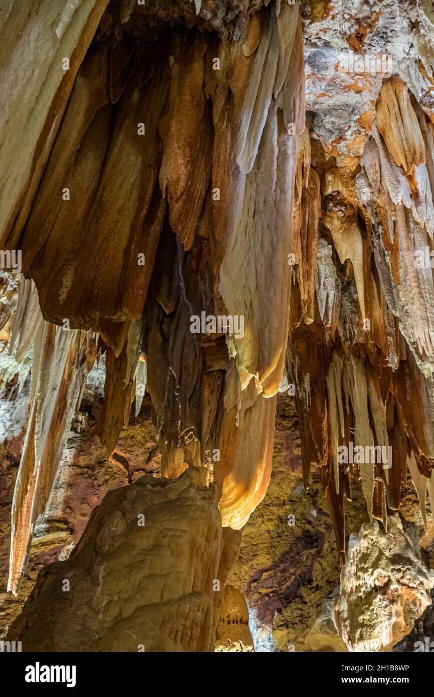 Subterranean, Formation of stalactites and stalagmites inside an ...