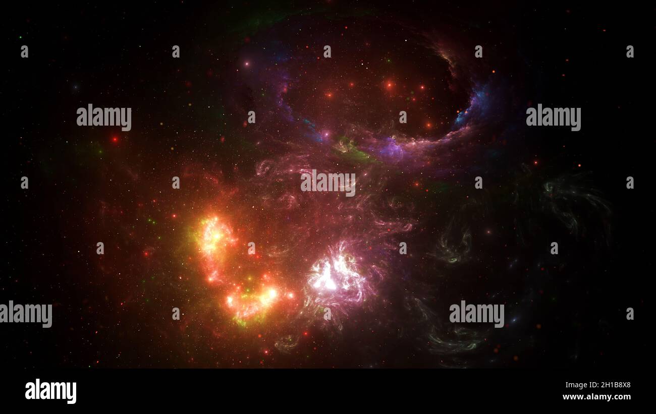 Galaxy stars planets star clusters, colored gas clouds in abstract space. Outer space. Space ...