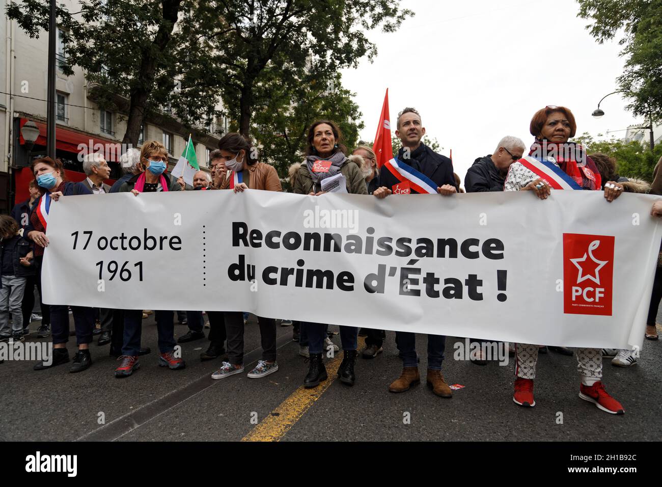 Paris, France. 17th Oct, 2021. Ian Brossat attends the demonstration ...