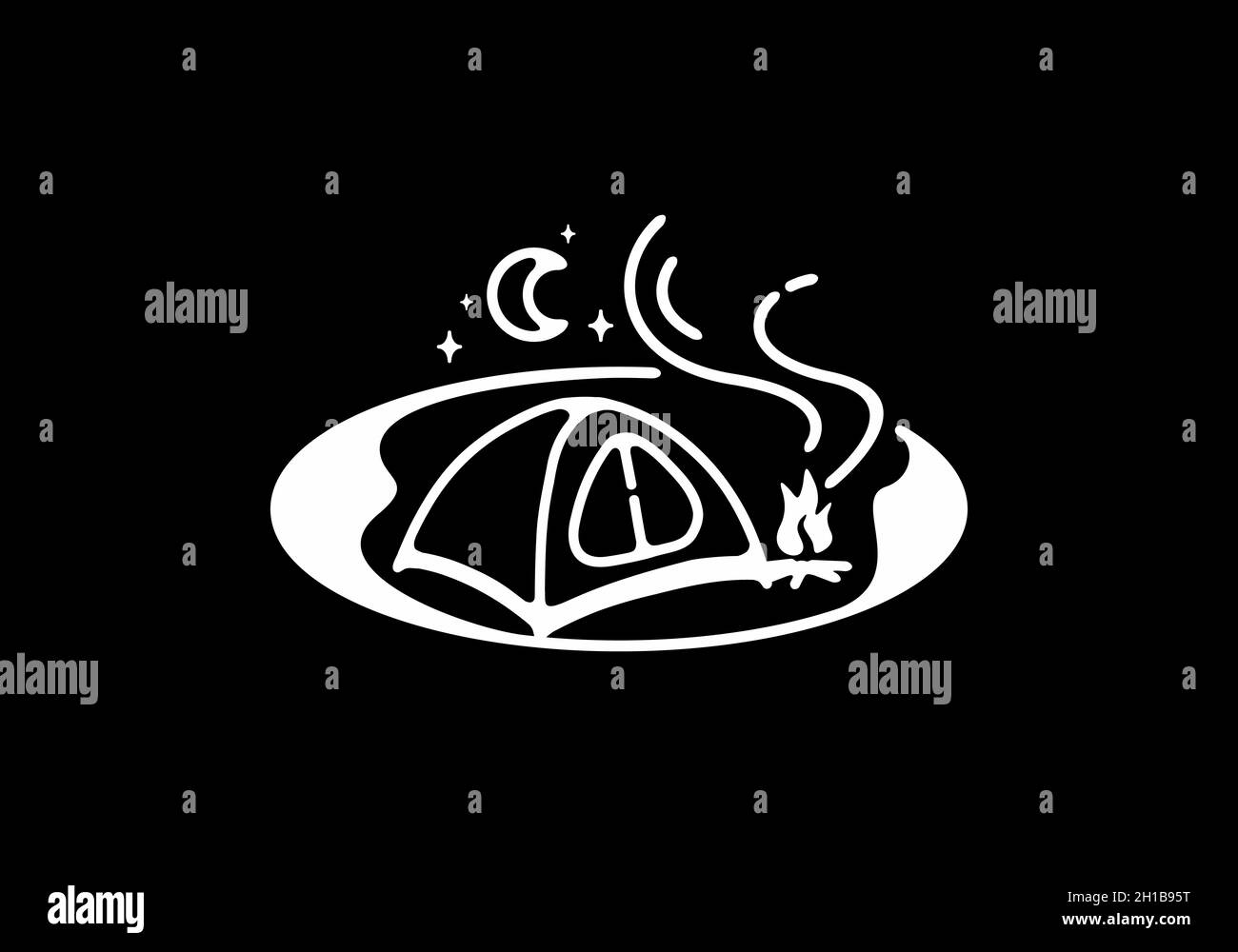 Line art illustration of camping design Stock Vector Image & Art - Alamy