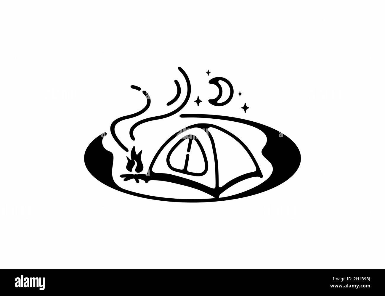Line art illustration of camping design Stock Vector Image & Art - Alamy