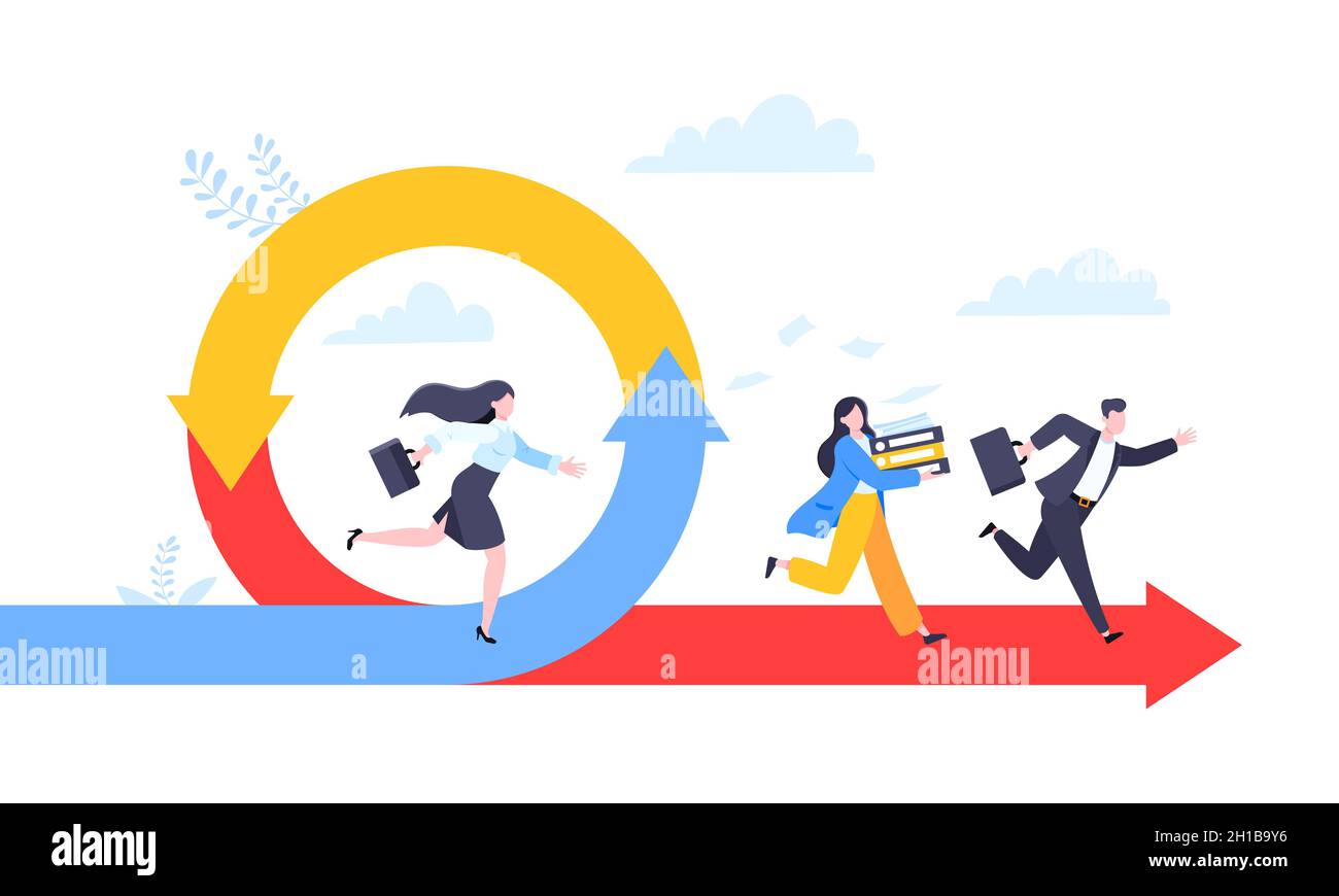 Agile development methodology business concept flat style design vector ...