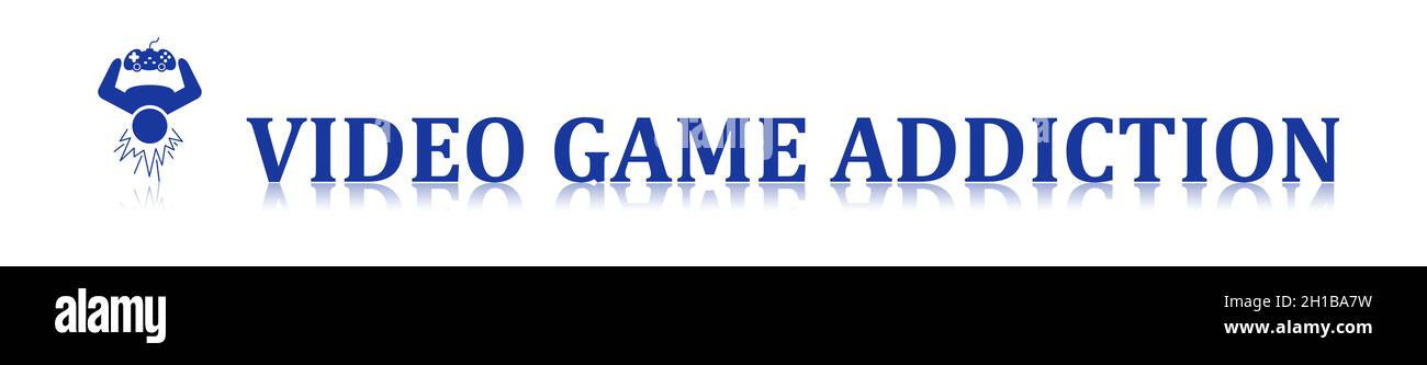 Illustration of a video game addiction concept Stock Photo - Alamy