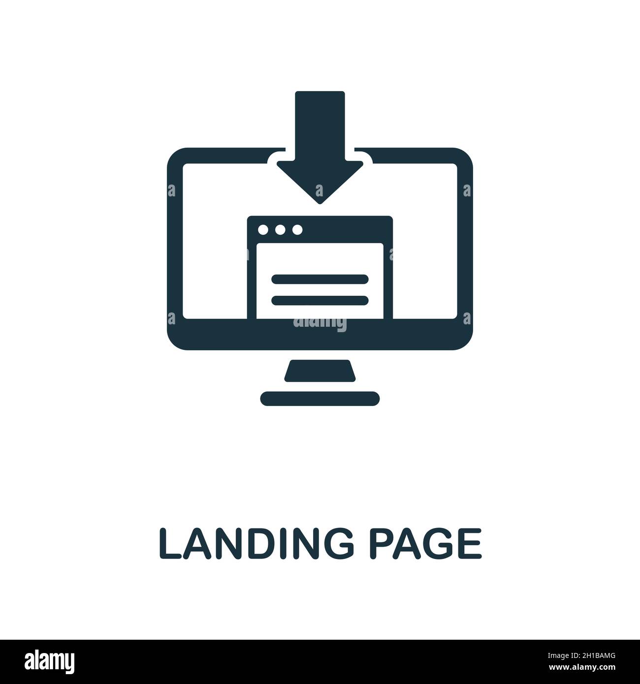 Landing Page icon. Monochrome sign from affiliate marketing collection ...