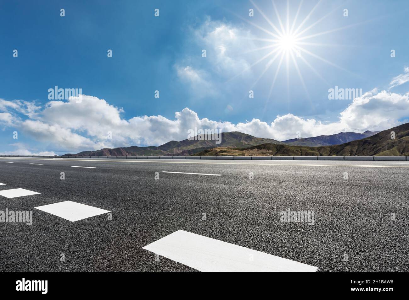 Asphalt highway and mountain landscape,road pavement background Stock ...