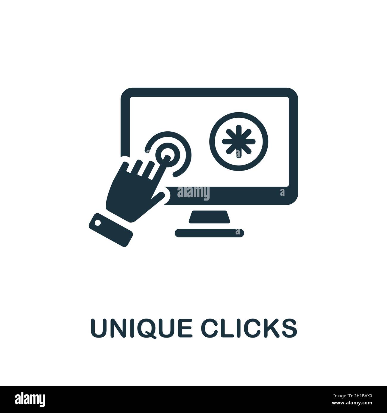Unique Clicks icon. Monochrome sign from affiliate marketing collection ...