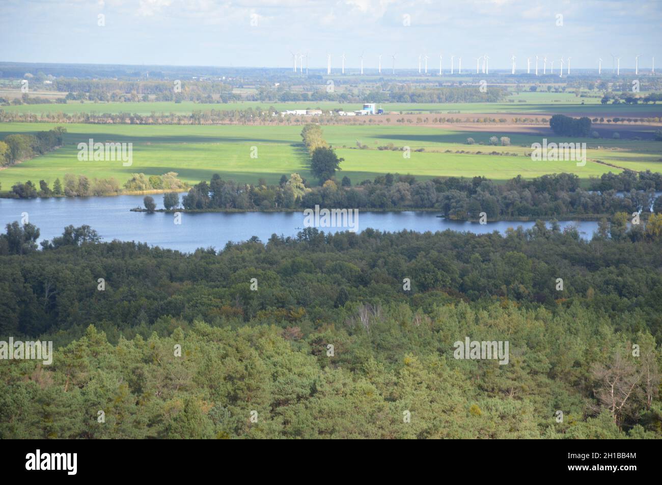 The Havel River seen from the Götzer Berg observation tower in ...