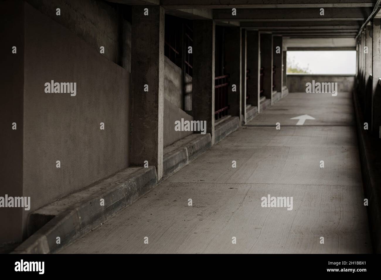 interior of parking garage with car and vacant parking Stock Photo - Alamy