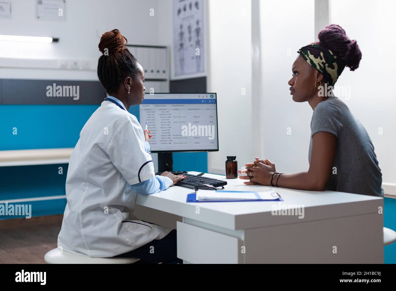 African american physician doctor analyzing sickness expertise ...