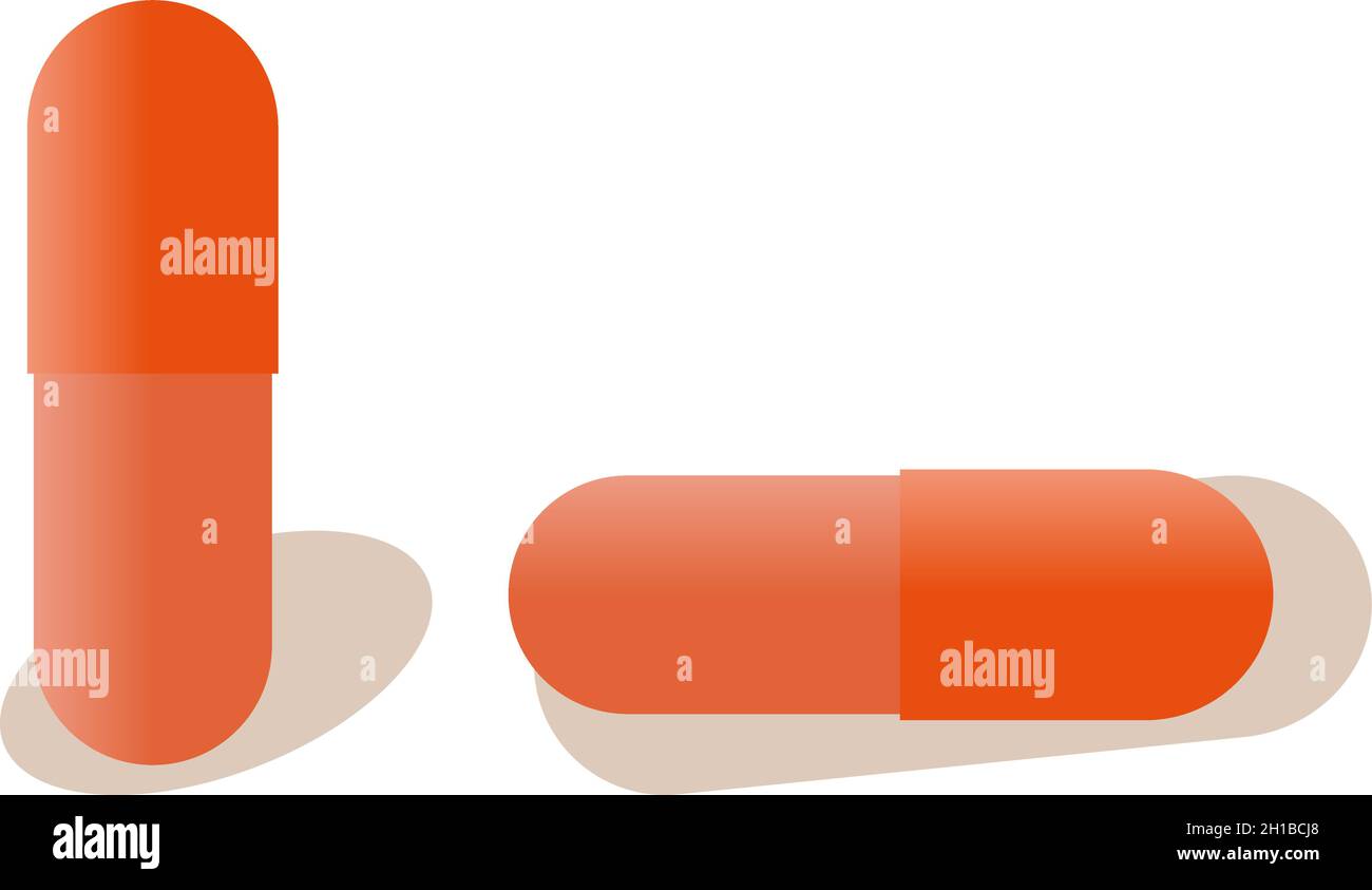 Red capsules. Simple vector image of pills, element for design Stock ...