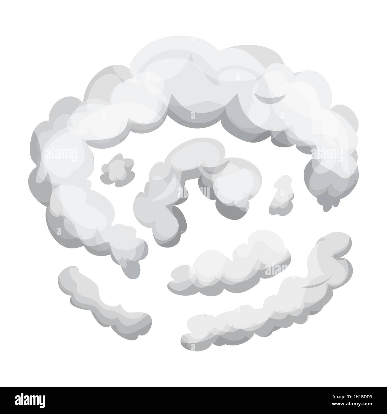Smoke dust explosion in cartoon style isolated on white background ...