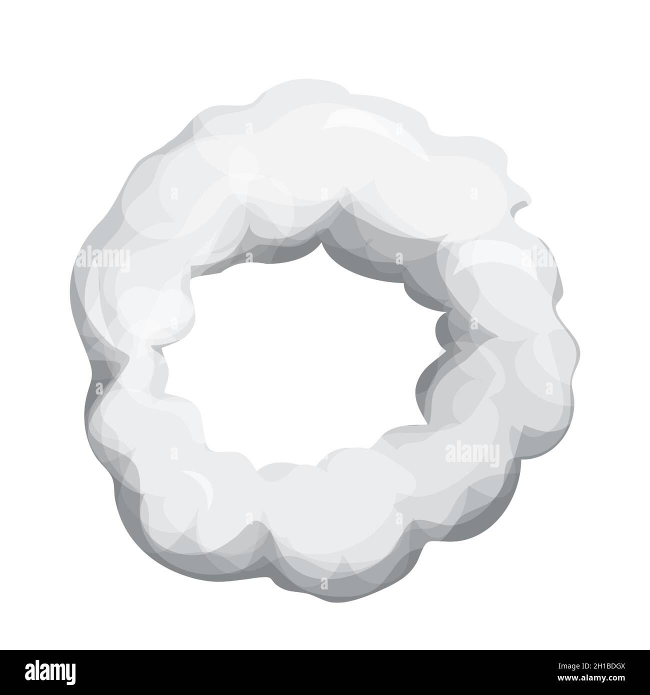 Smoke dust explosion in cartoon style isolated on white background ...