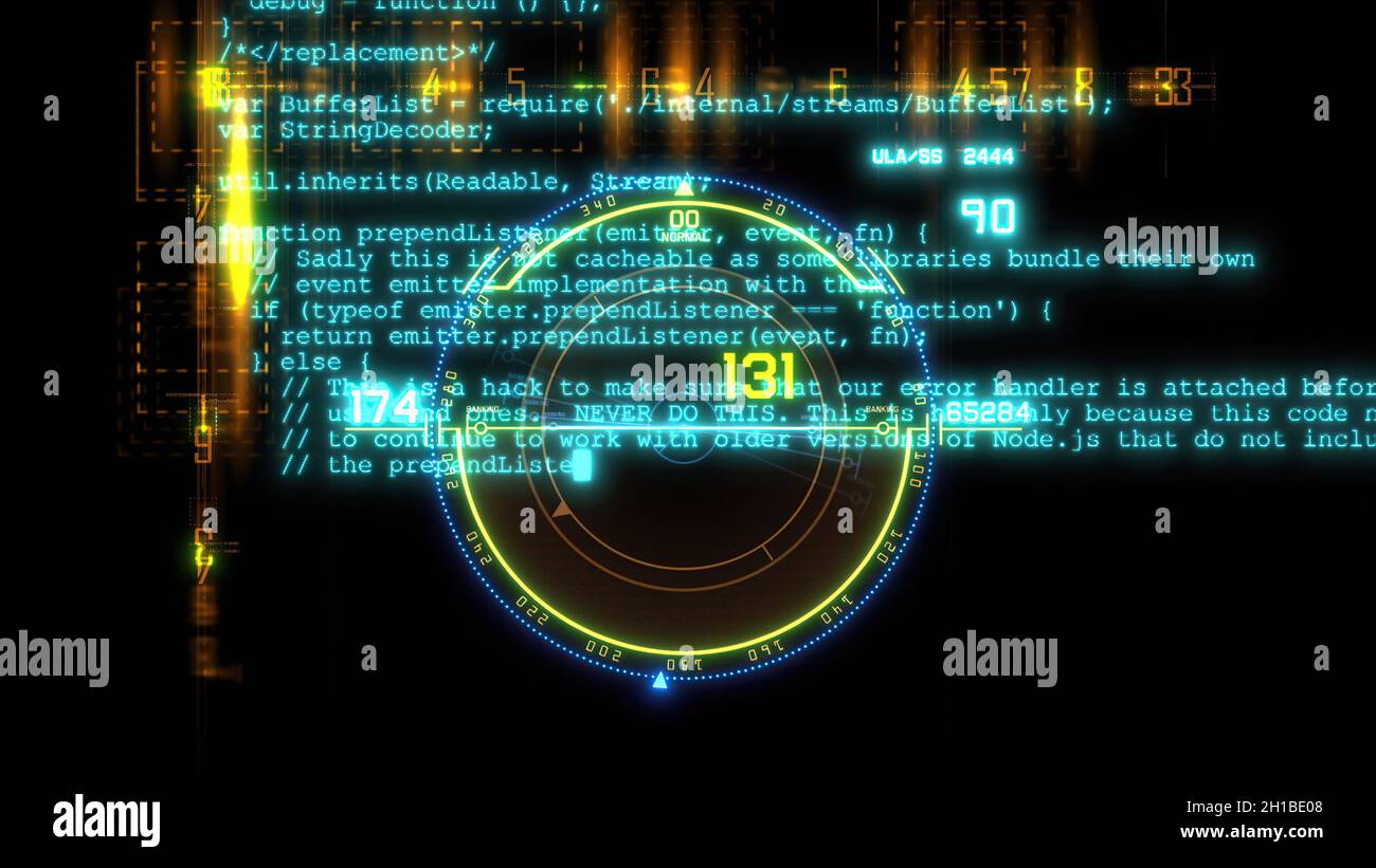 3d illustration - Techno background.Futuristic interface with running ...