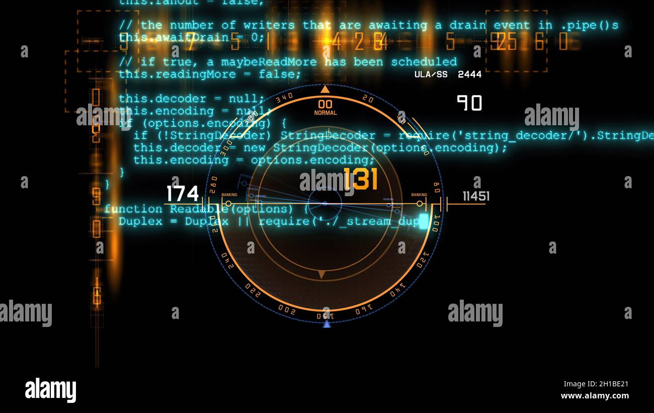 3d illustration - Techno background.Futuristic interface with running ...