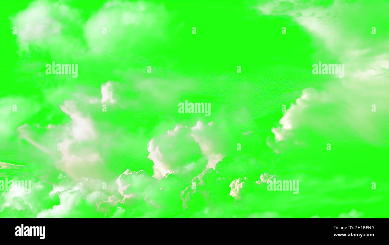 3d illustration - Clouds On The Green Screen Background Stock Photo - Alamy