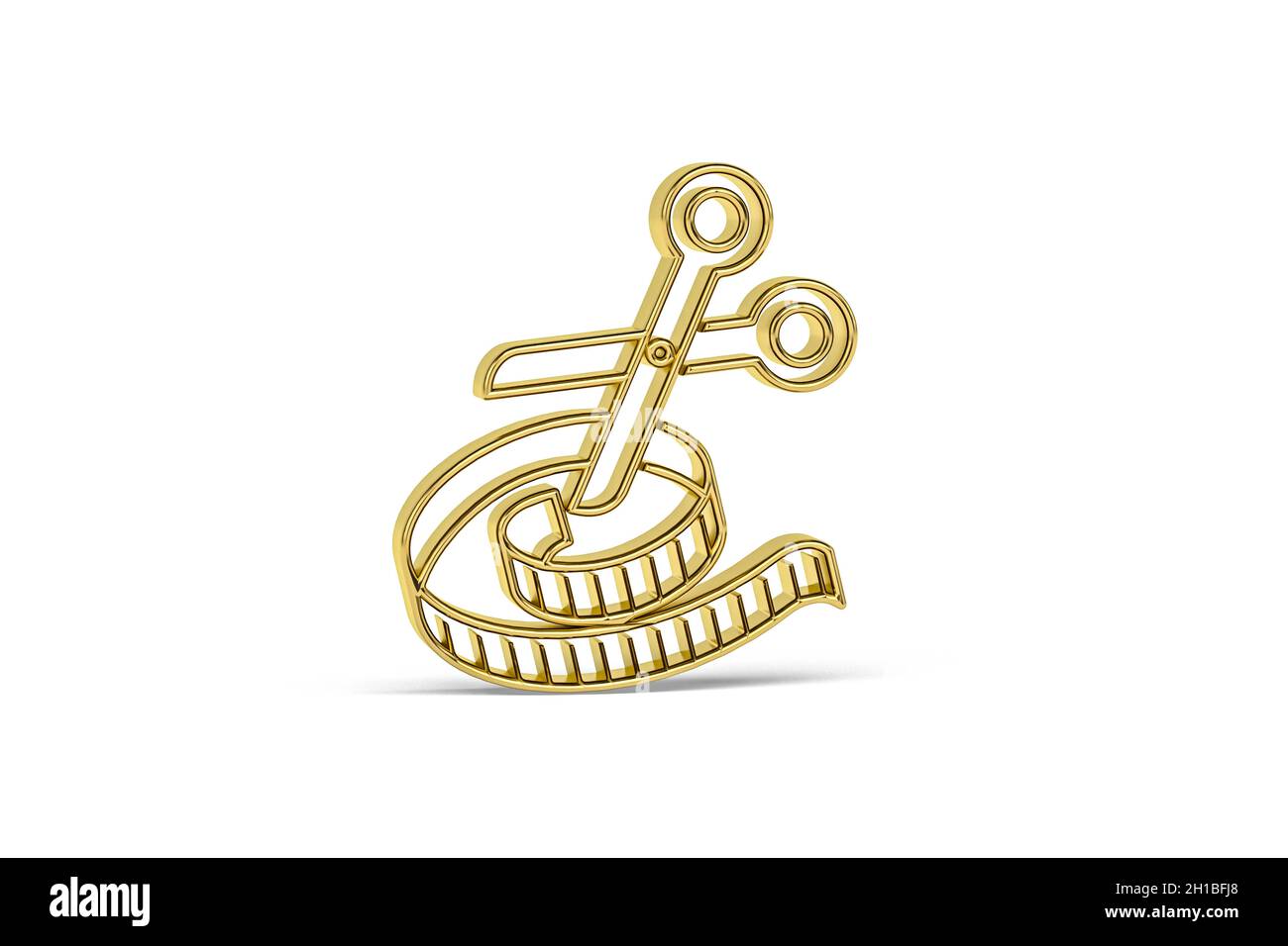 Golden 3d tailor icon isolated on white background - 3d render Stock ...