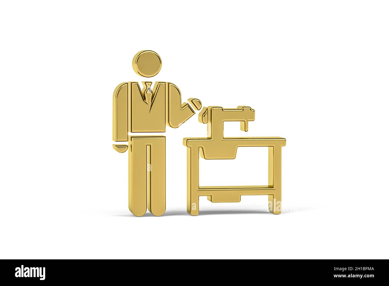 Golden 3d tailor icon isolated on white background - 3d render Stock ...