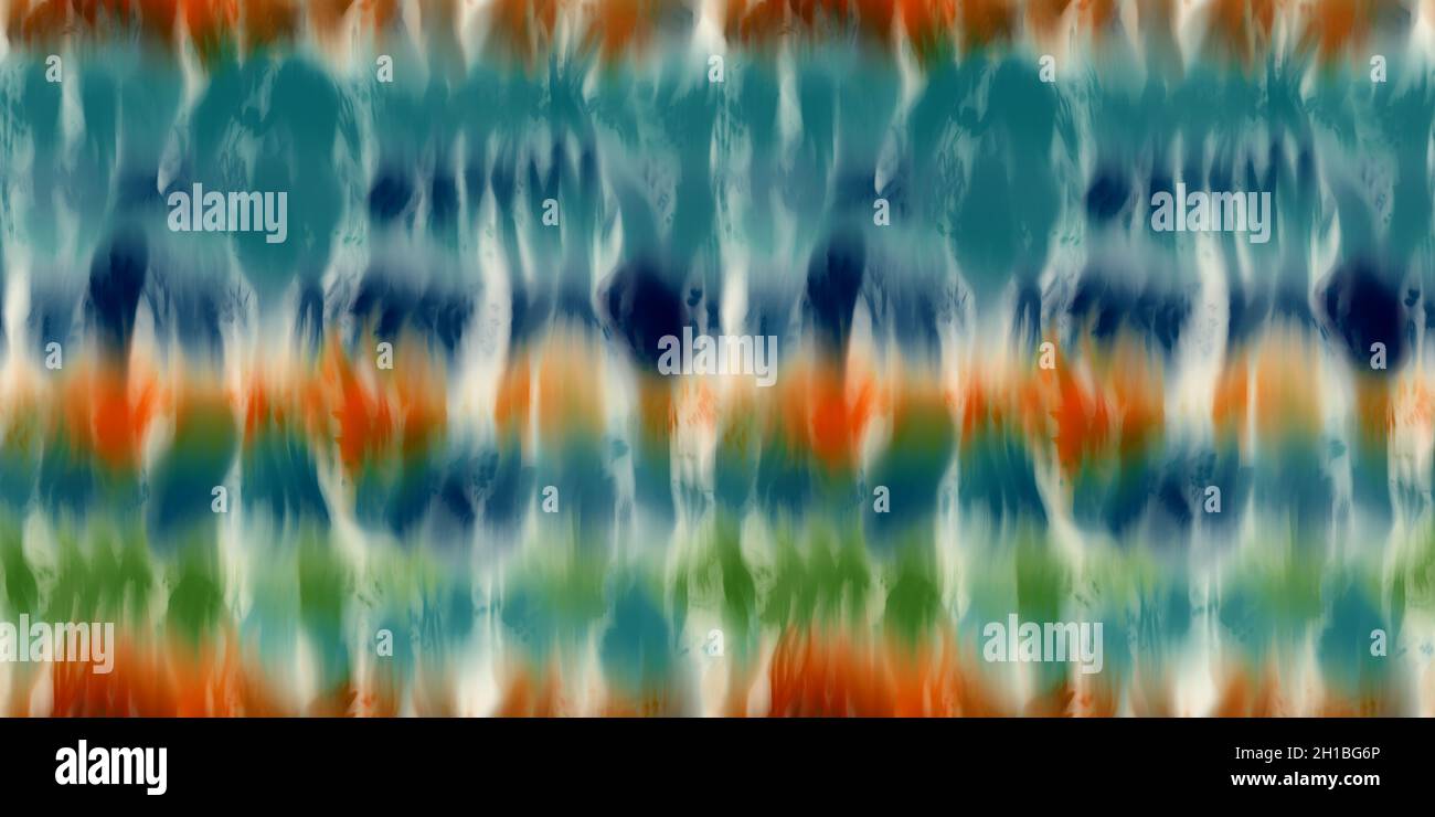 Seamless funky striped tie dye motif print border for surface design ...