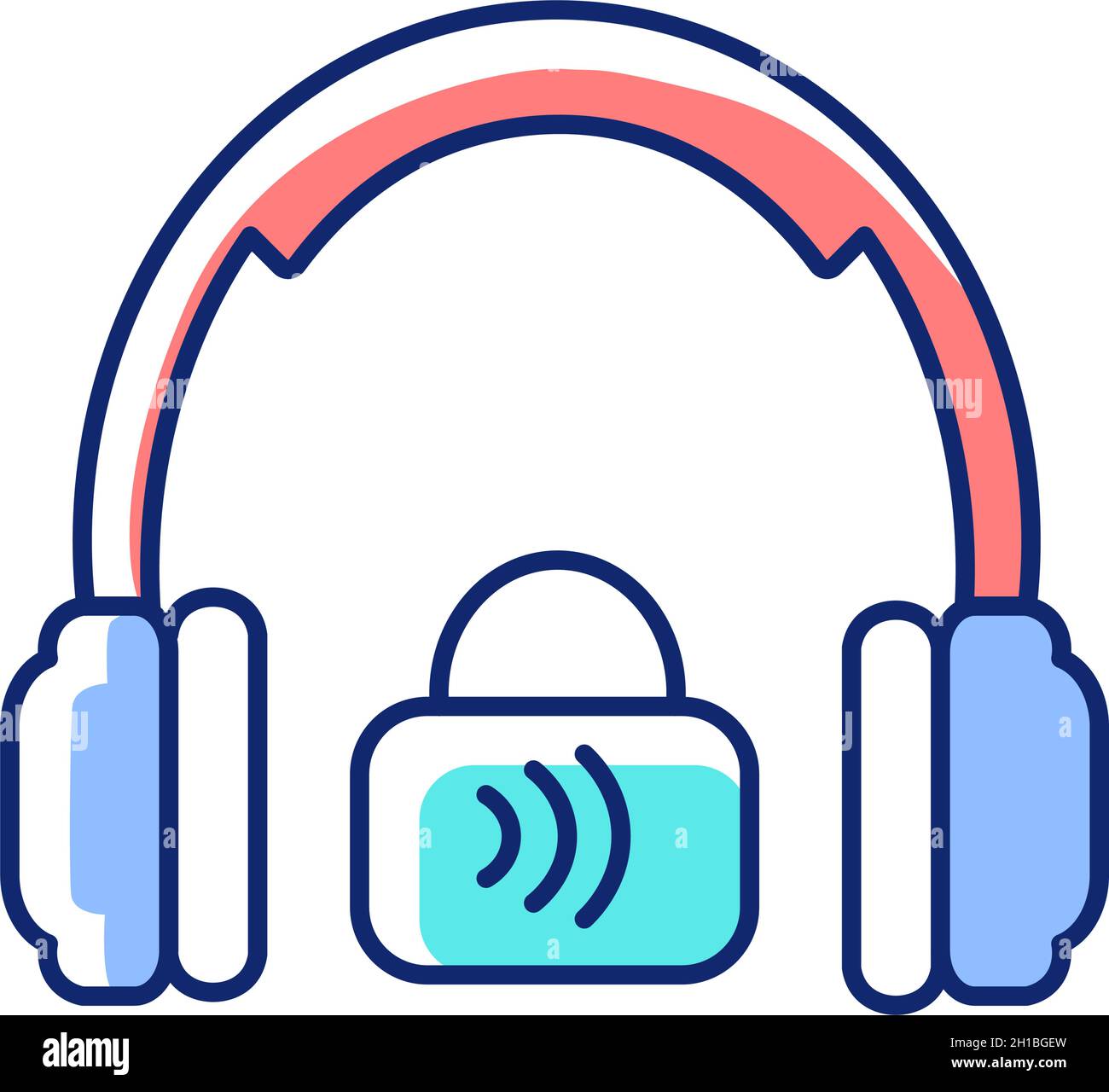 Headphones device icon over Stock Vector Images - Alamy