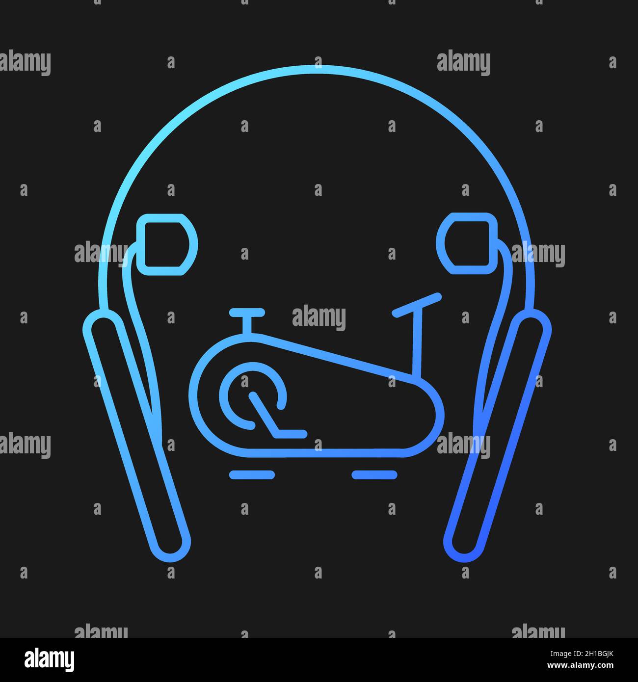 In ear neckband headphones gradient vector icon for dark theme Stock ...