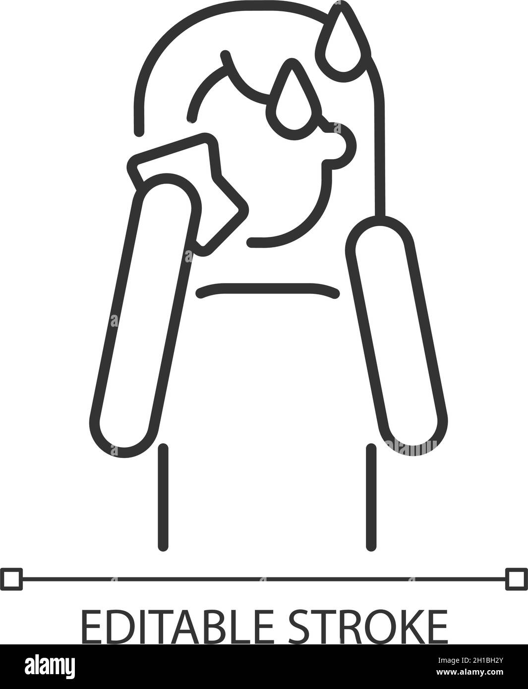 Hot flashes and sweating linear icon Stock Vector Image & Art - Alamy