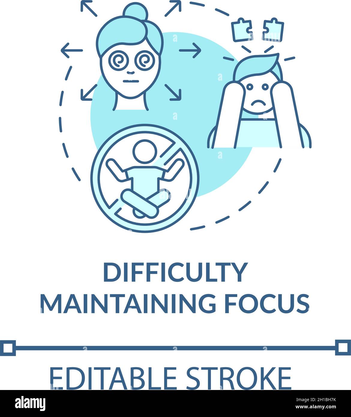 Difficulty maintaining focus concept icon Stock Vector Image & Art - Alamy