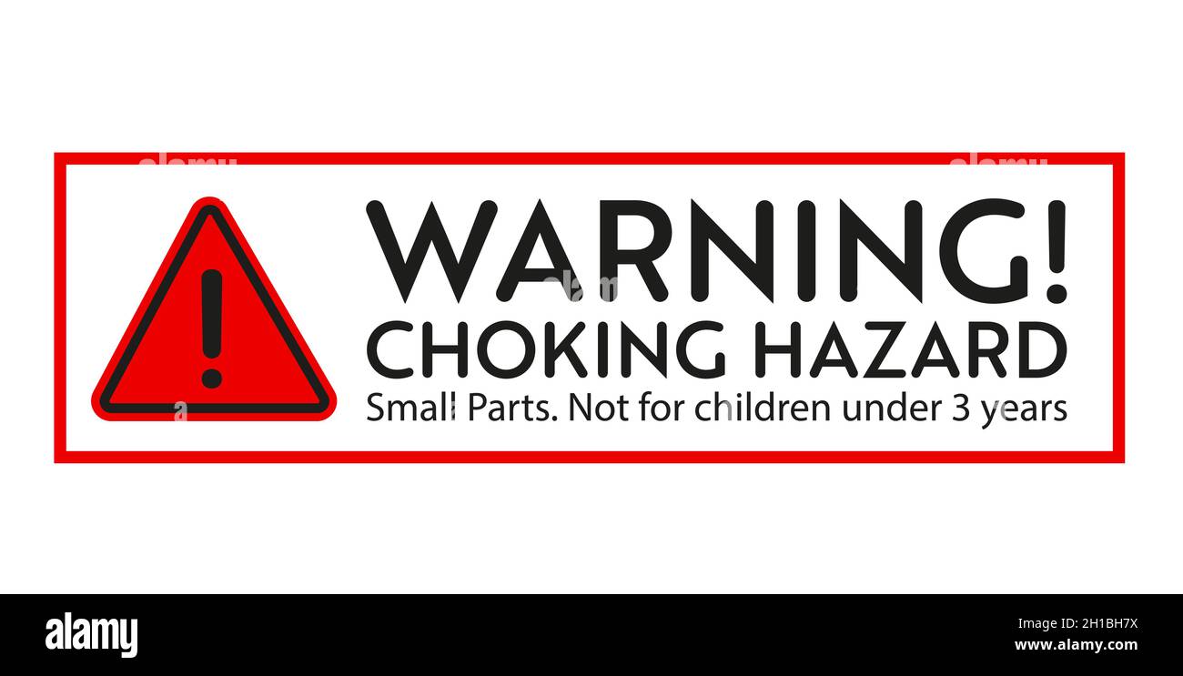 Choking hazard warning sign. Not for children under 3 years sticker ...