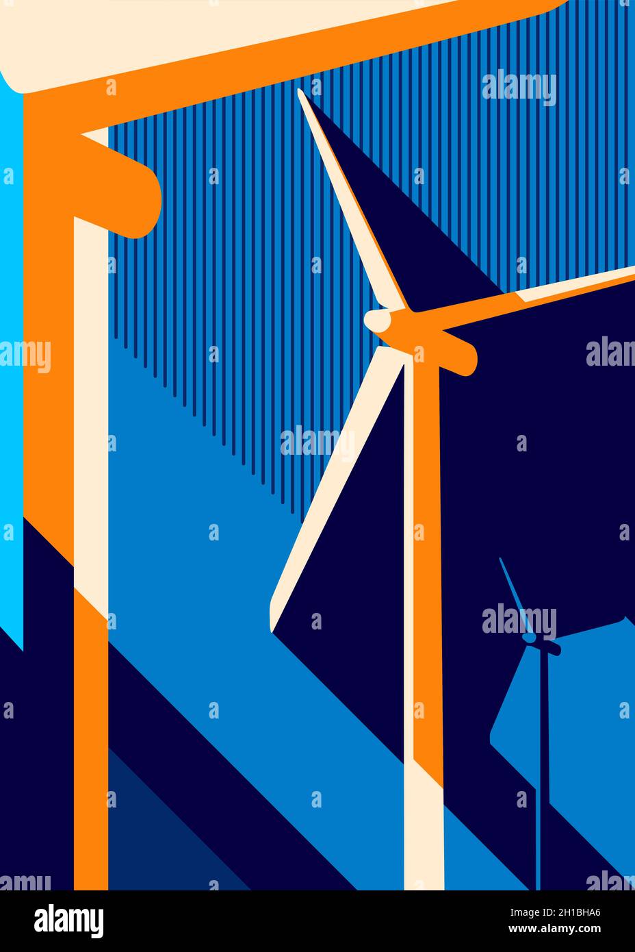 Wind power plant in Stock Vector Images - Alamy
