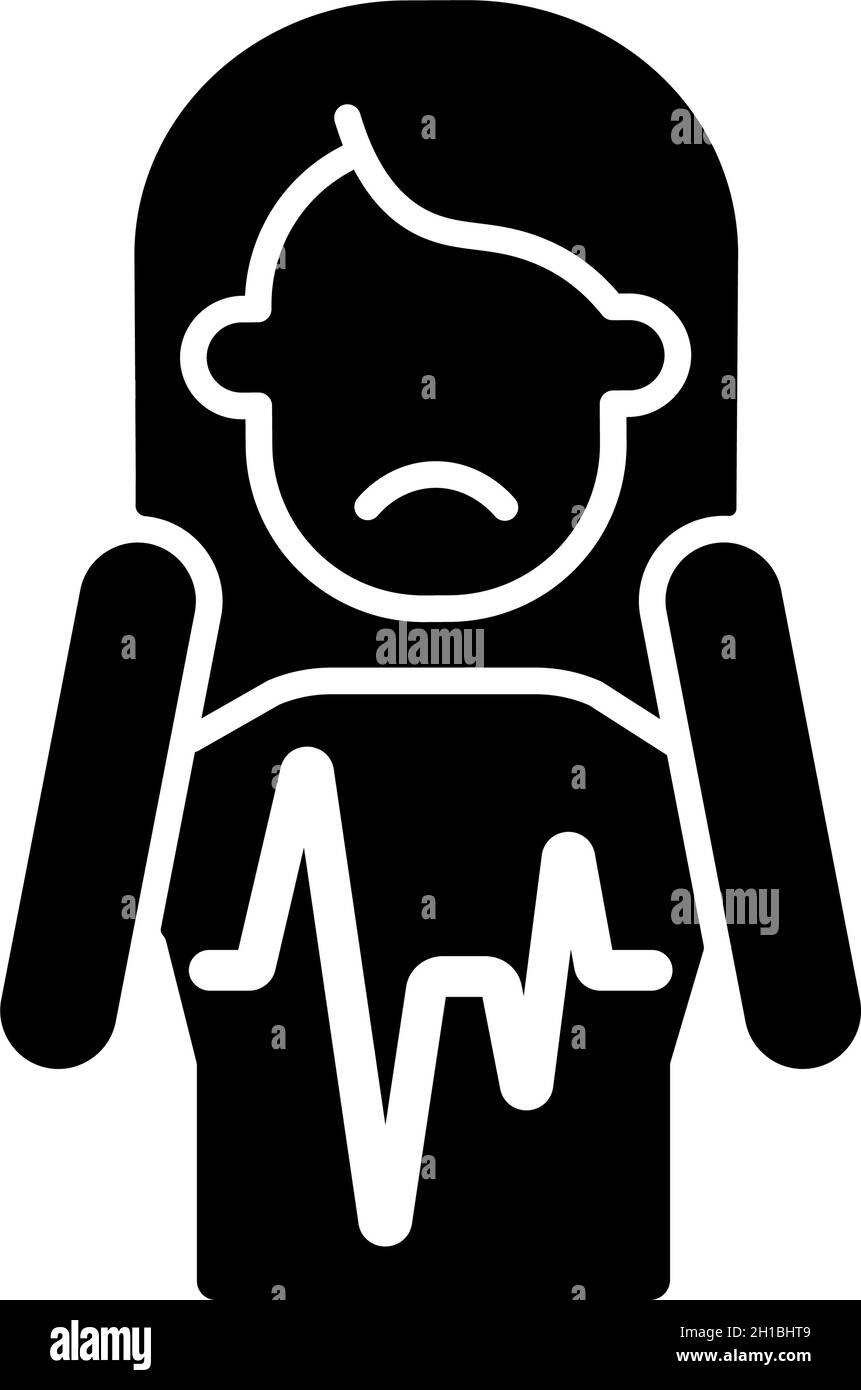 Heart palpitations black glyph icon Stock Vector Image & Art - Alamy