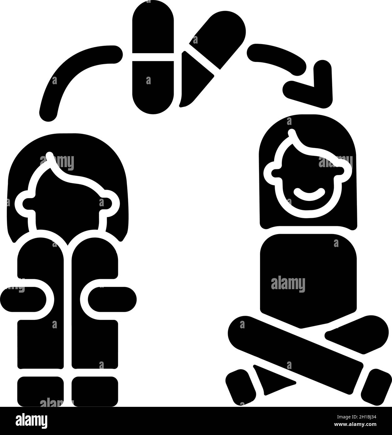 Medication for panic treatment black glyph icon Stock Vector Image ...