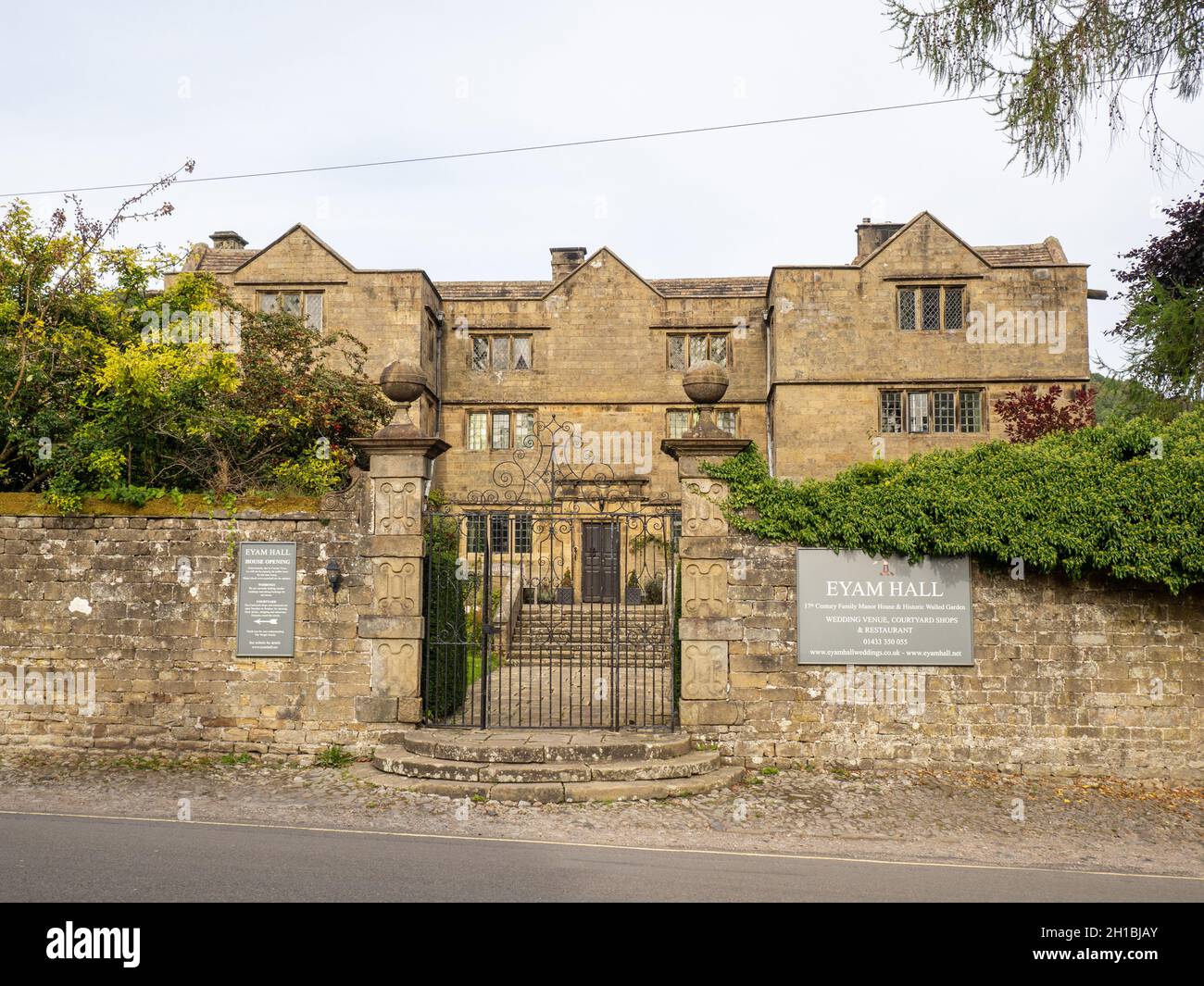 Eyam Hall, a 17th century Jacobean manor house in the Peak District ...