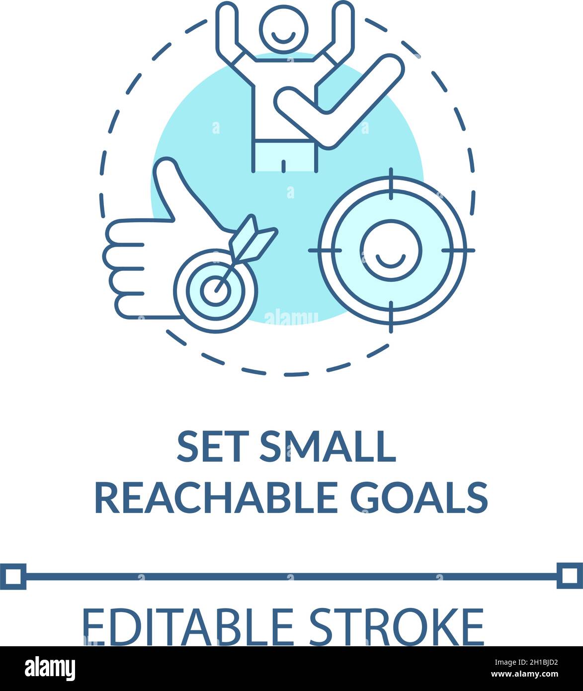 Set small, reachable goals concept icon Stock Vector Image & Art - Alamy