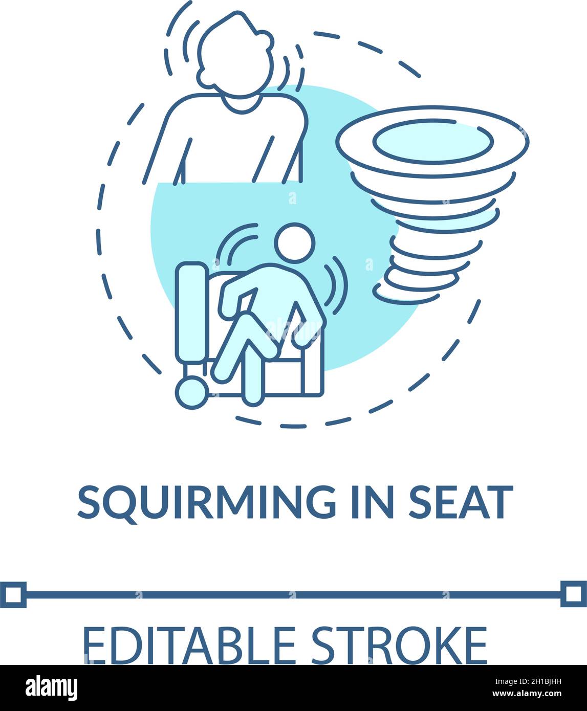 Squirming in seat concept icon Stock Vector Image & Art - Alamy