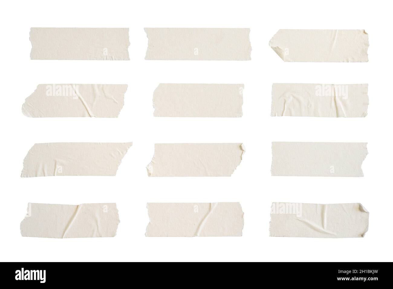 Close up of adhesive tape wrinkle set on white background Stock Photo ...