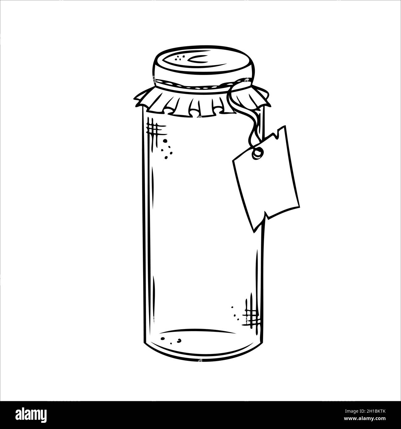 Isolated vector bottle. Line art empty transparent glass vial, bottle ...