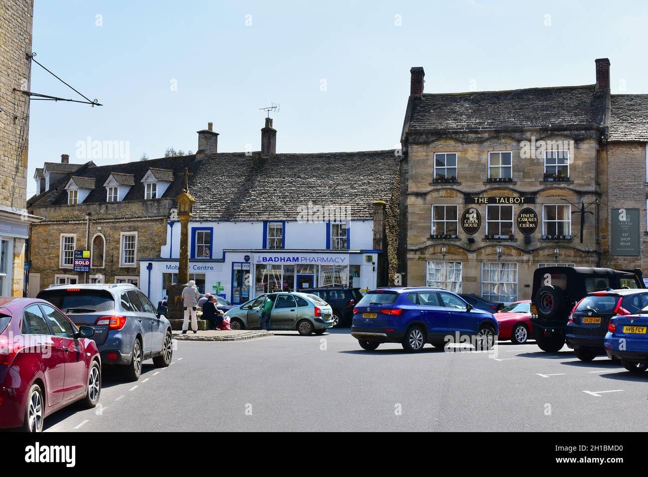 A street view along Market Square in the town centre, looking towards ...