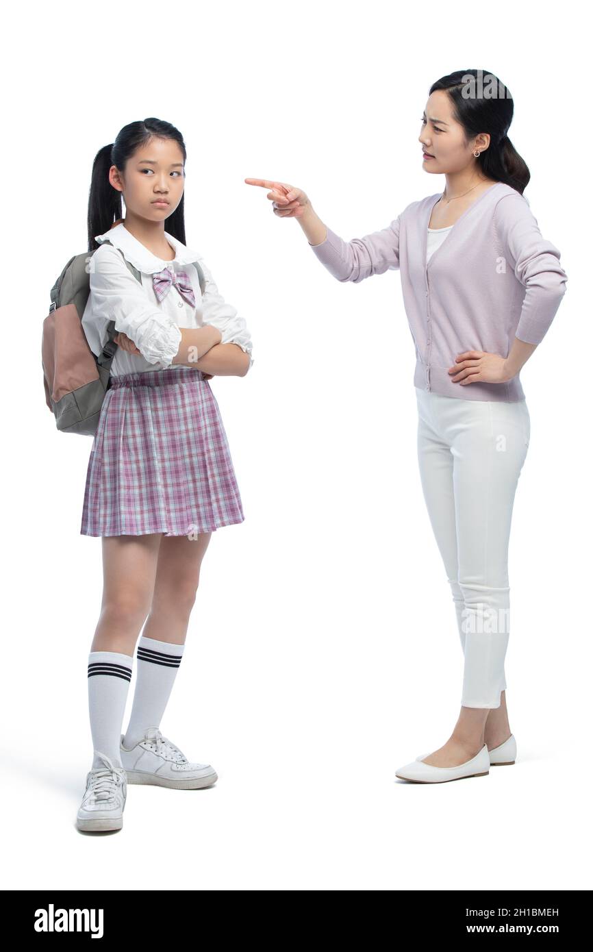 Angry mother scolding her daughter Stock Photo - Alamy