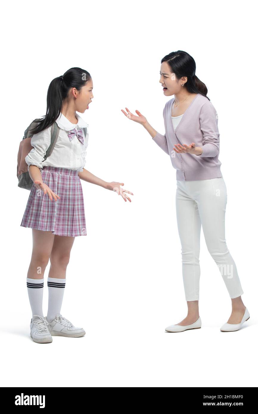 Angry mother scolding her daughter Stock Photo - Alamy