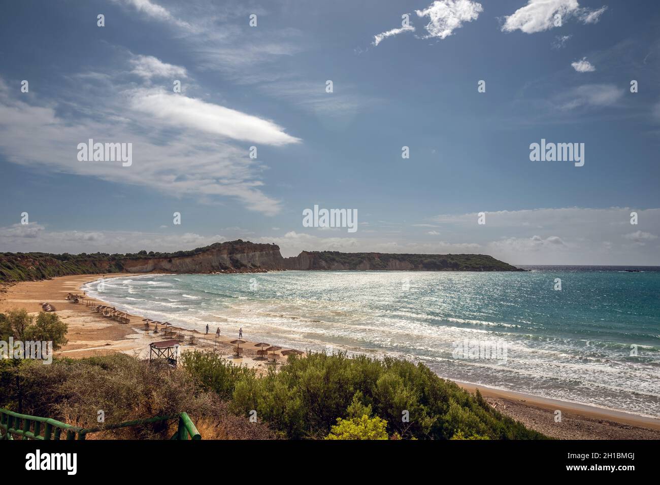 Zakynthos, October 2021: The beach at Laganas on the island of ...