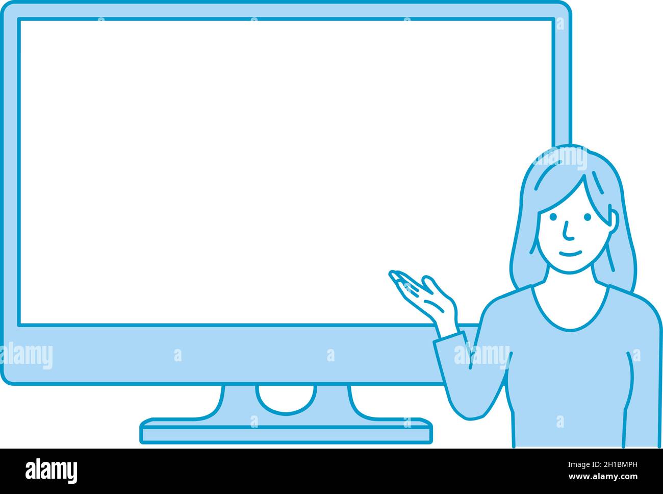 Business people pointing at monitor Stock Vector Images - Alamy